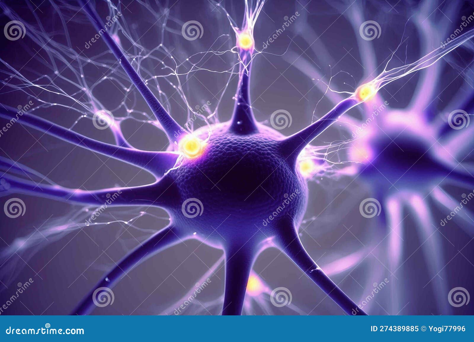 Active Neurons in the Brain,glowing.Close View Stock Illustration ...