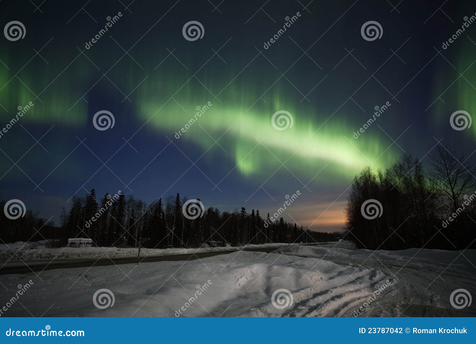 Active Northern Lights Display in Alaska Stock Photo - Image of green ...
