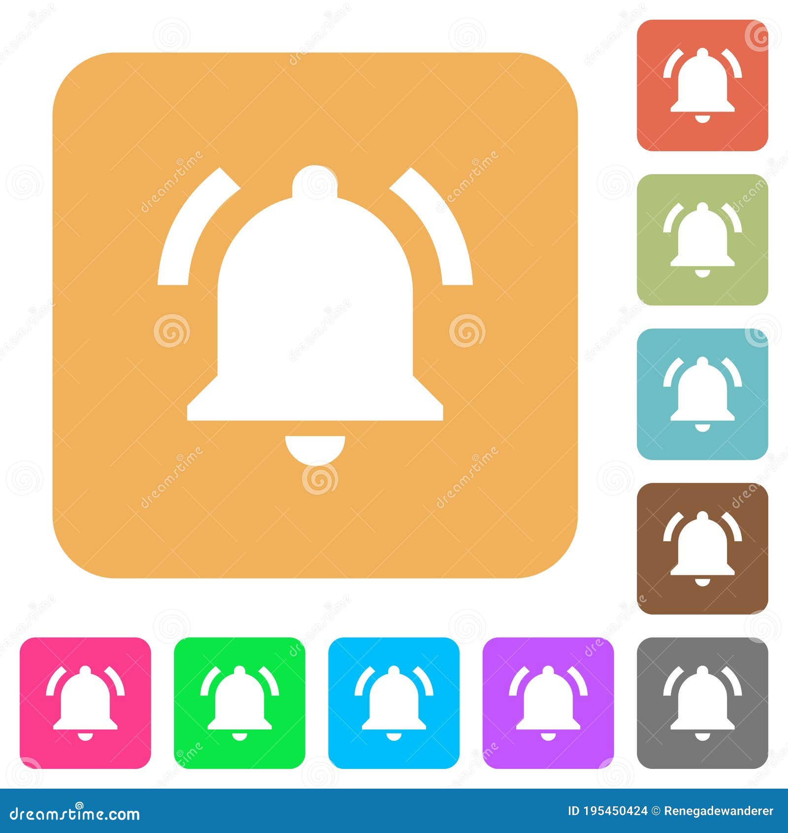 Active Notification Rounded Square Flat Icons Stock Vector ...