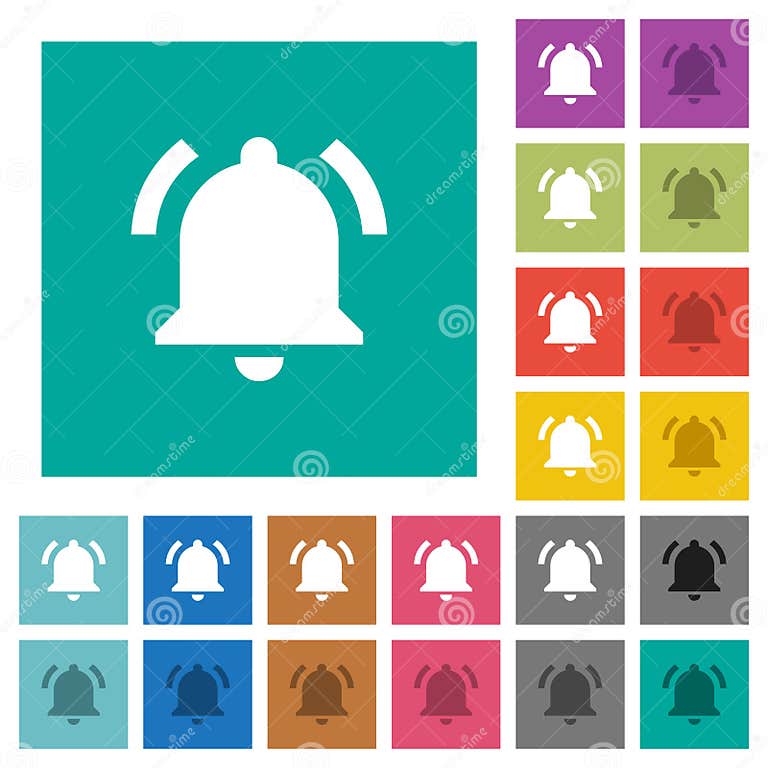 Active Notification Square Flat Multi Colored Icons Stock Vector ...