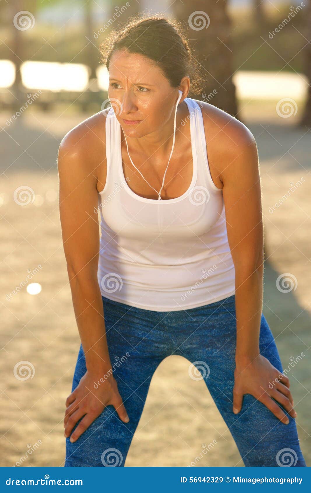 Active Older Woman Resting after Workout Stock Image - Image of adult ...