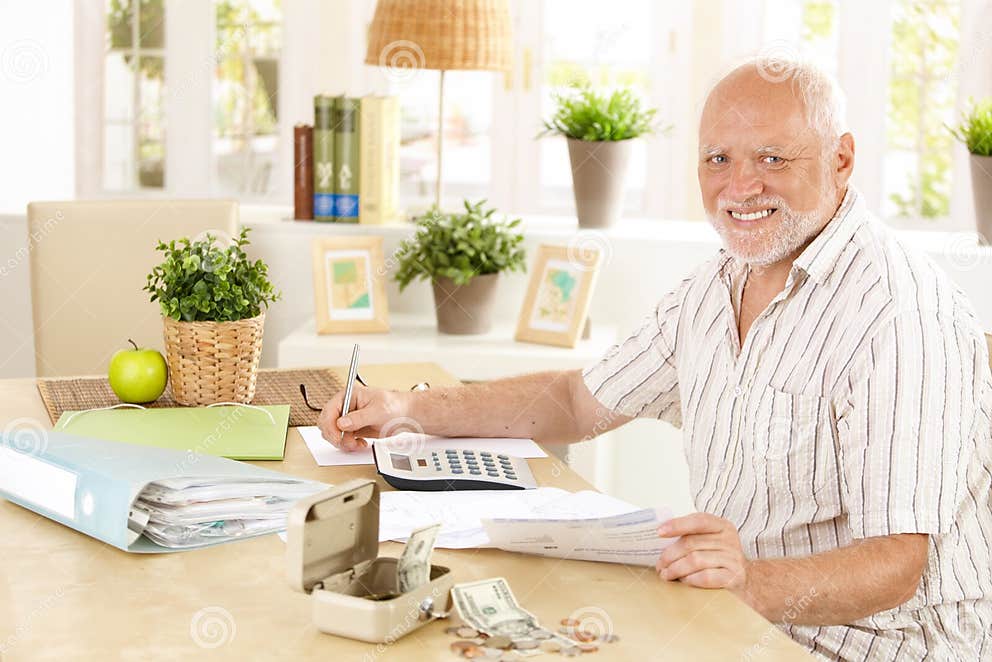 Active Pensioner Working at Home Stock Photo - Image of aged, good ...