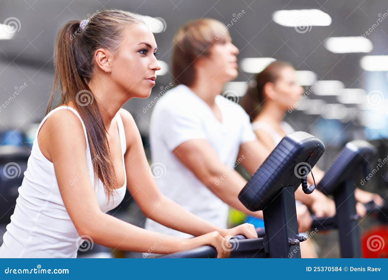 Active people stock photo. Image of treadmill, group - 25370584