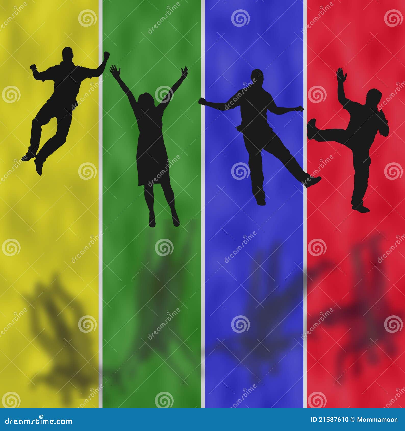 Active People on Colorful Background Stock Illustration - Illustration ...