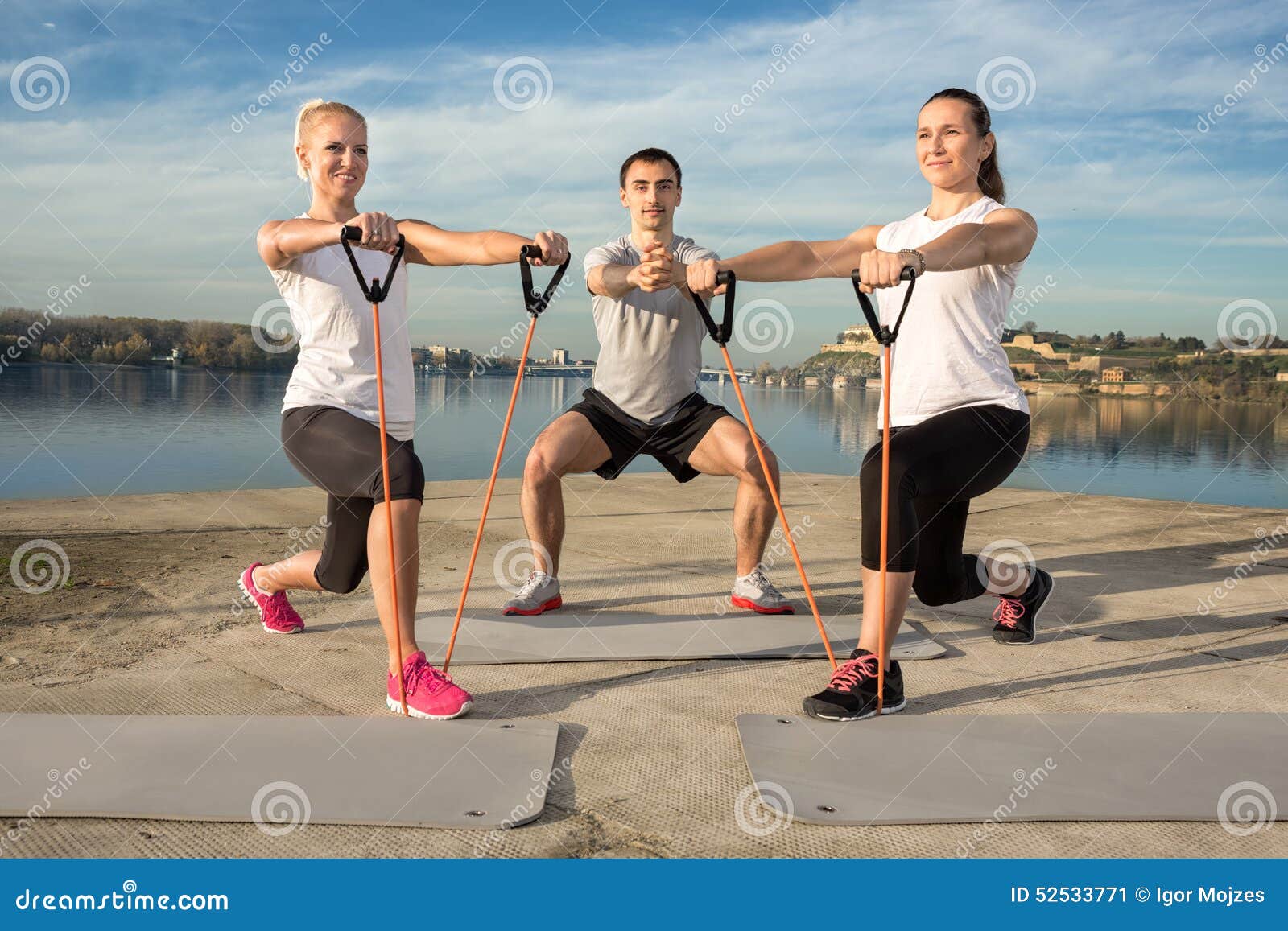 Active People Exercising Outdoor Stock Image - Image of horizontal ...