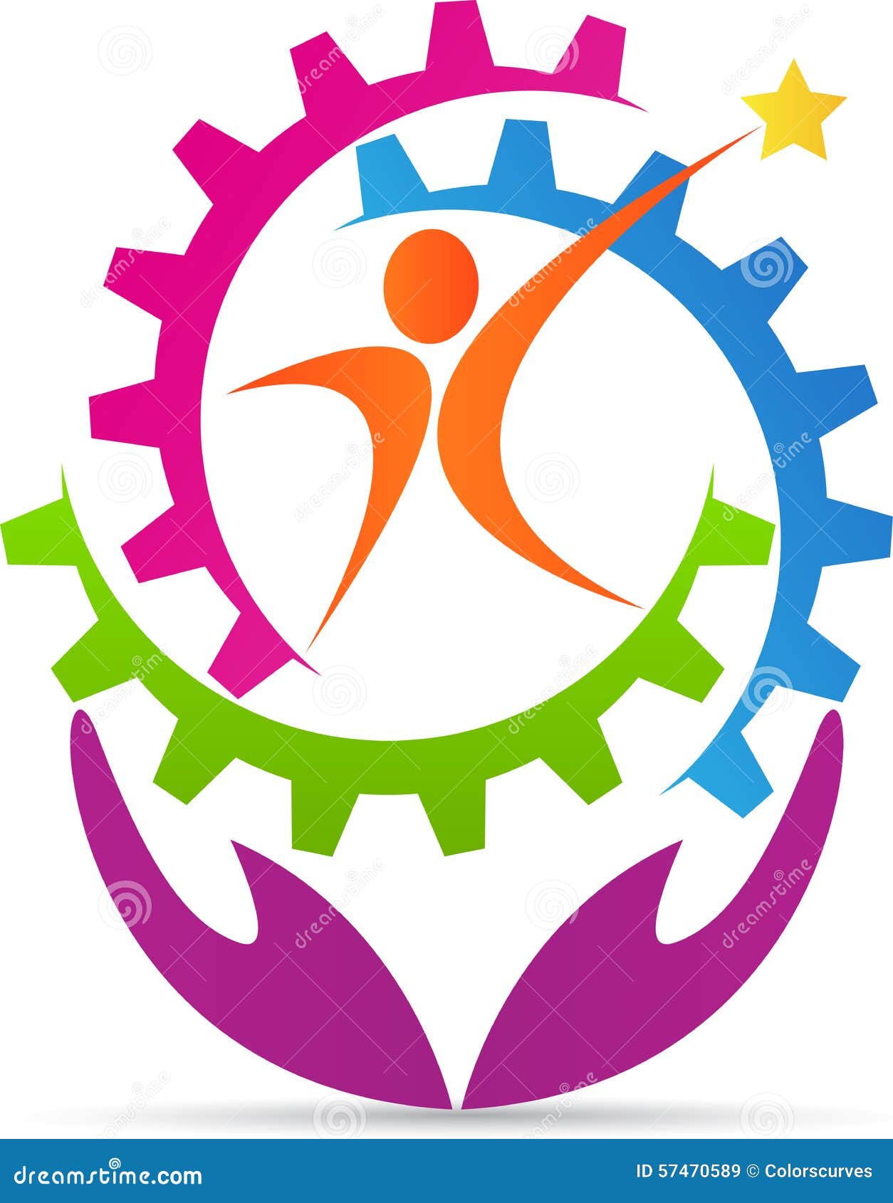 Active people gear stock vector. Illustration of cogwheel - 57470589