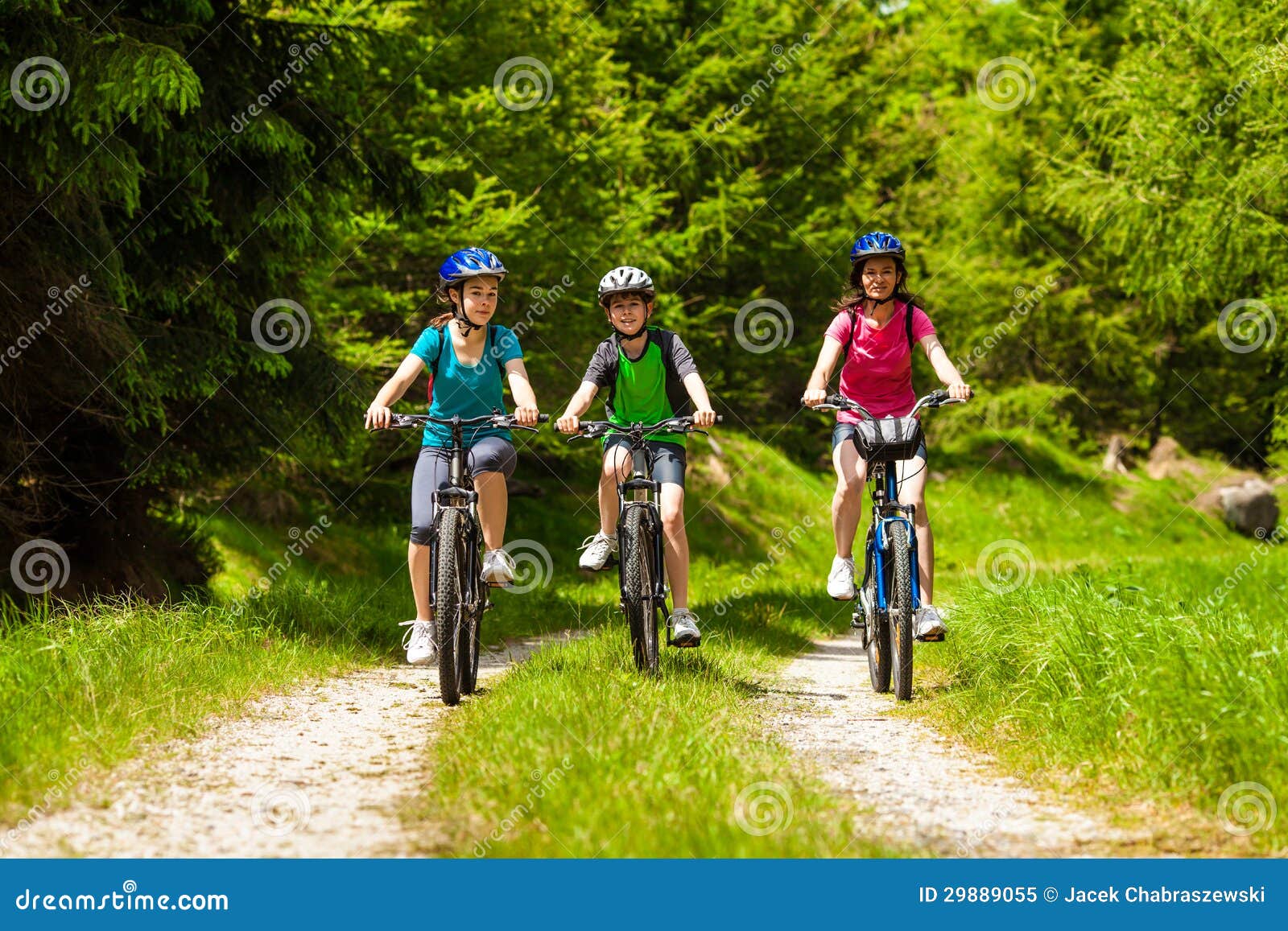 Family biking stock image. Image of girls, group, action - 29889055