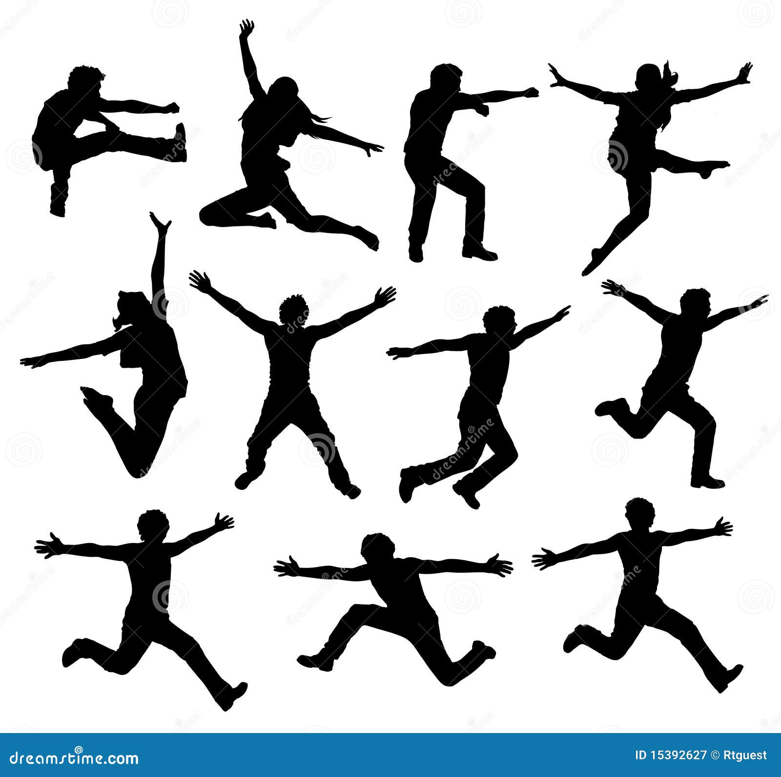 Active People silhouette stock vector. Illustration of woman - 15392627