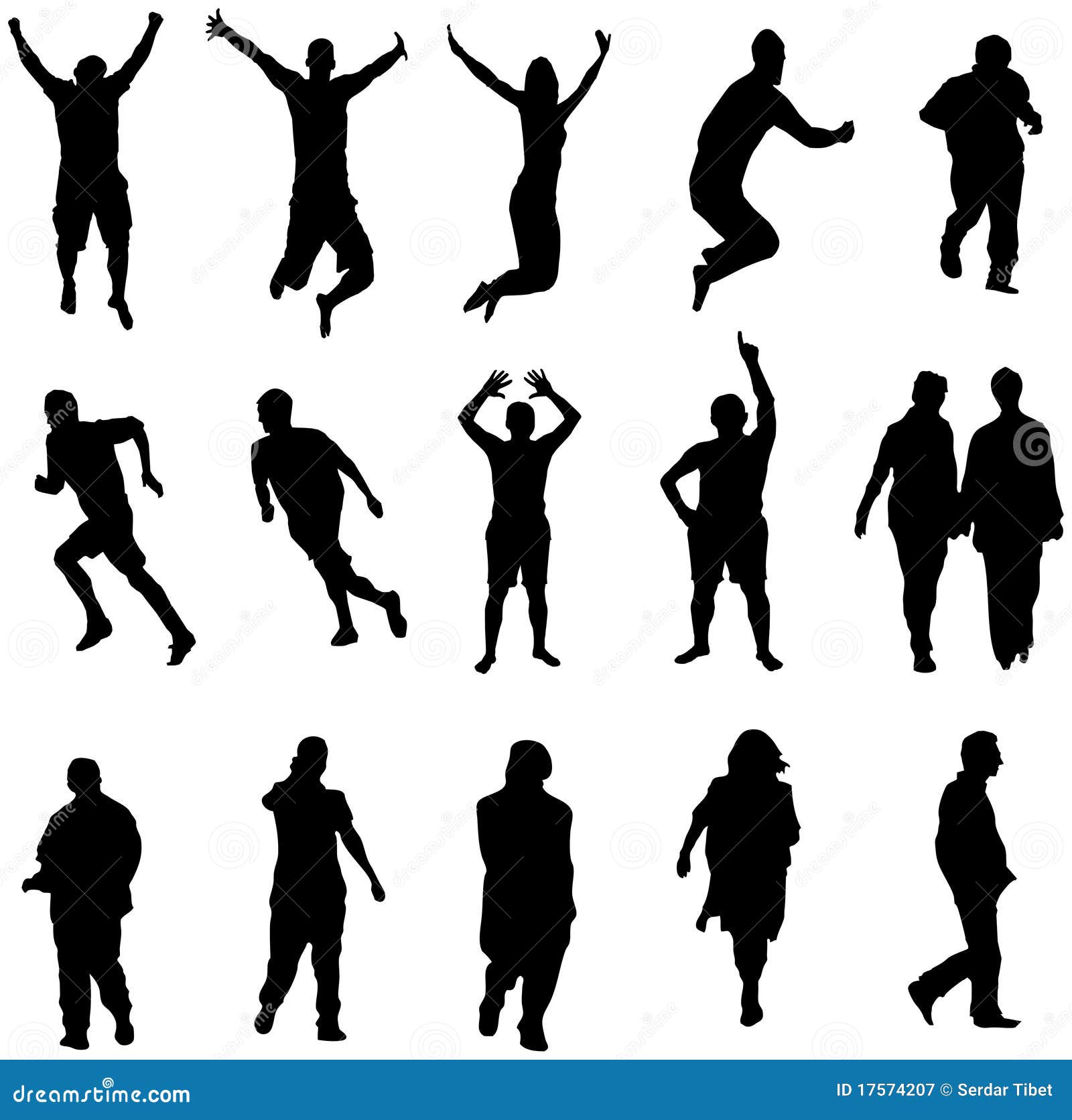 Active people silhouette stock illustration. Illustration of couple ...