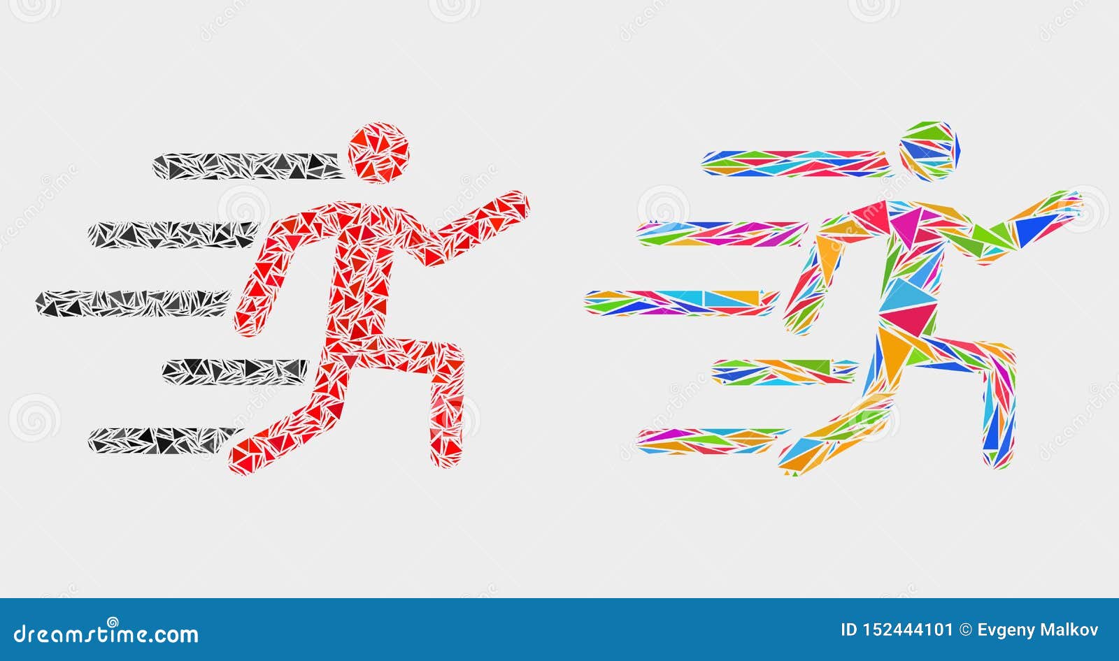 Vector Active Person Mosaic Icon of Triangle Elements Stock Vector ...