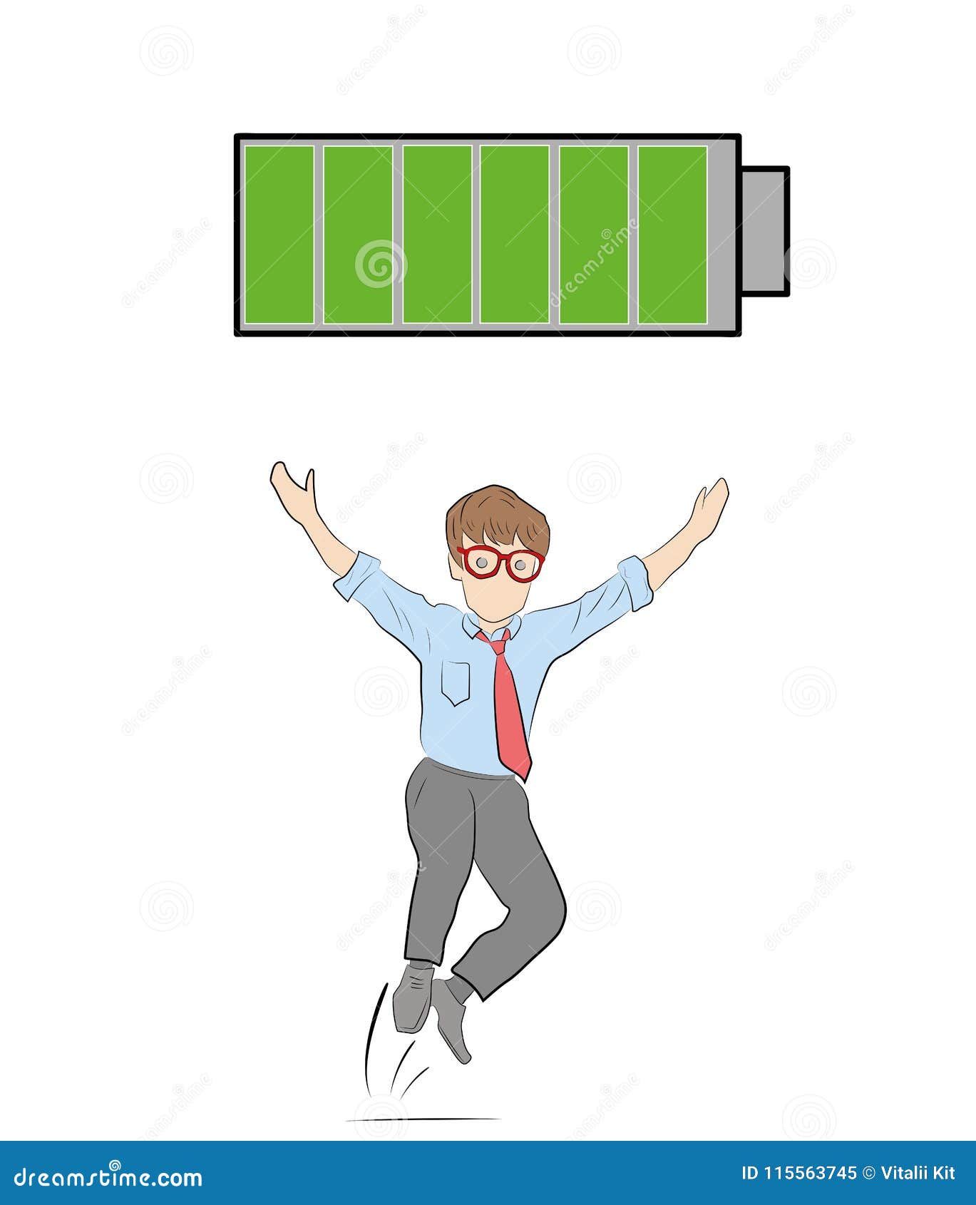 Active Person. Fully Charged Battery. the Concept of a Person Rested ...