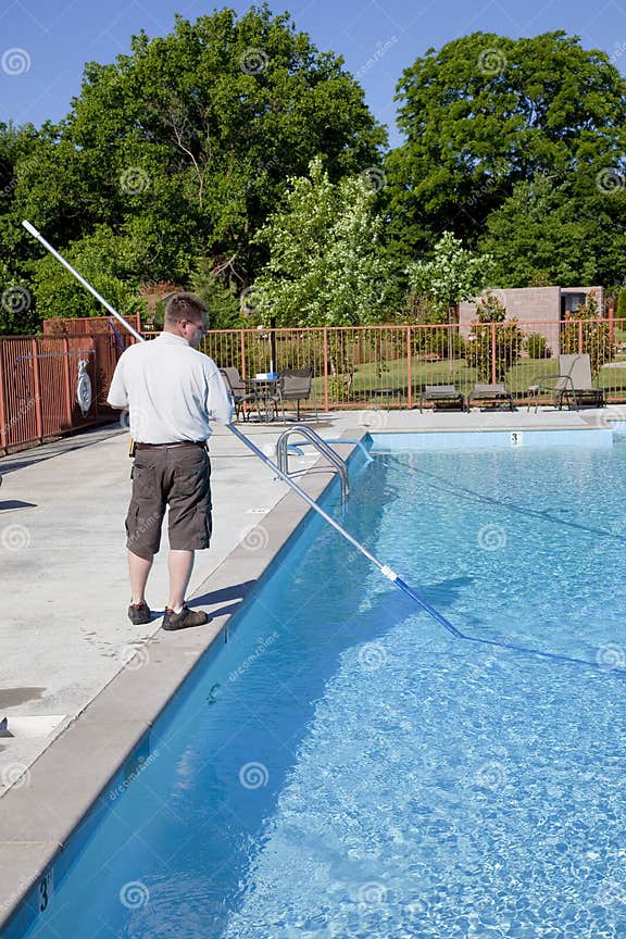 Active Pool Service Technician Stock Photo - Image of clean, cleaner ...