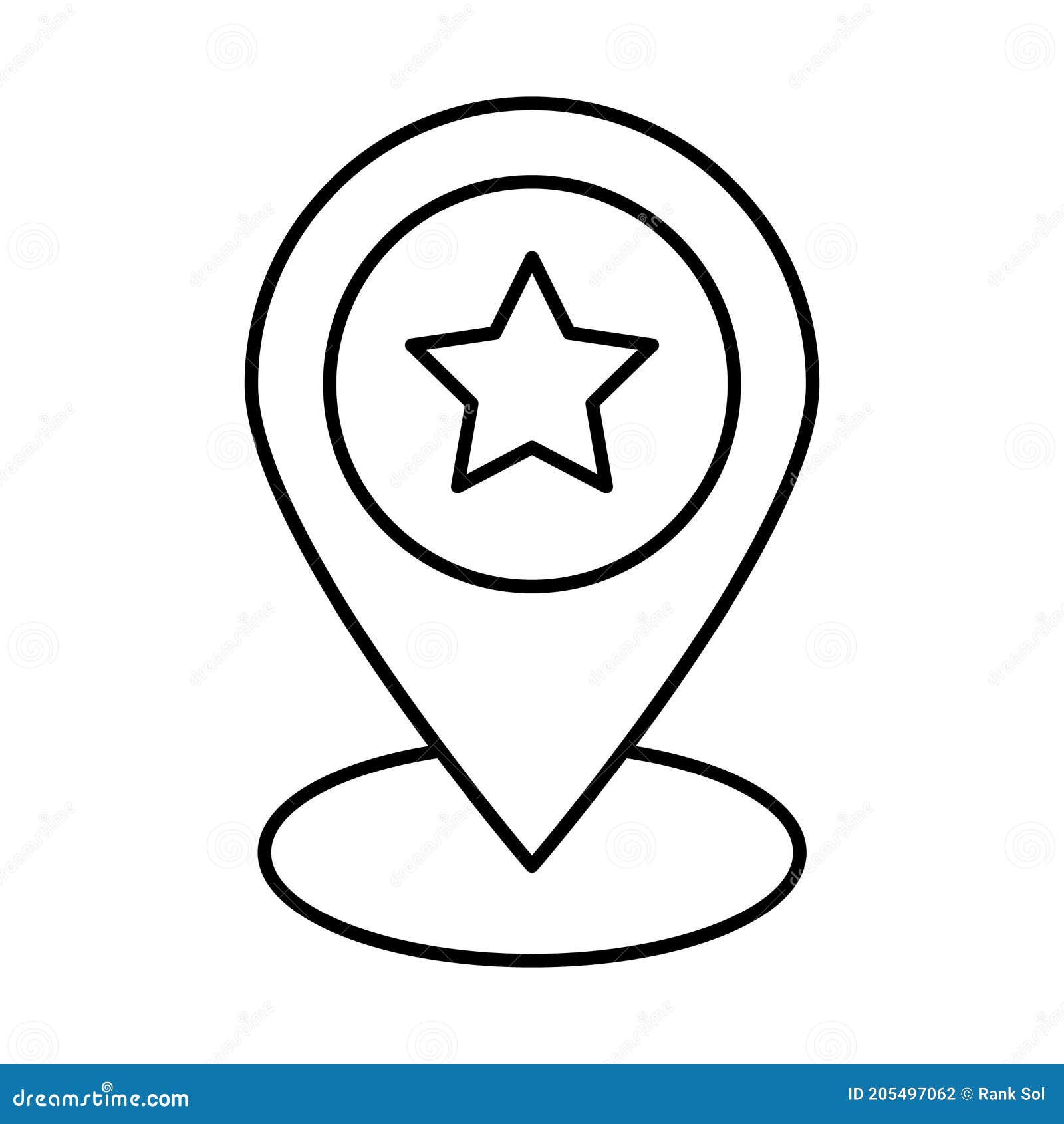 Favorite Location Icon Vector. Map Pin Symbol With Star | CartoonDealer ...