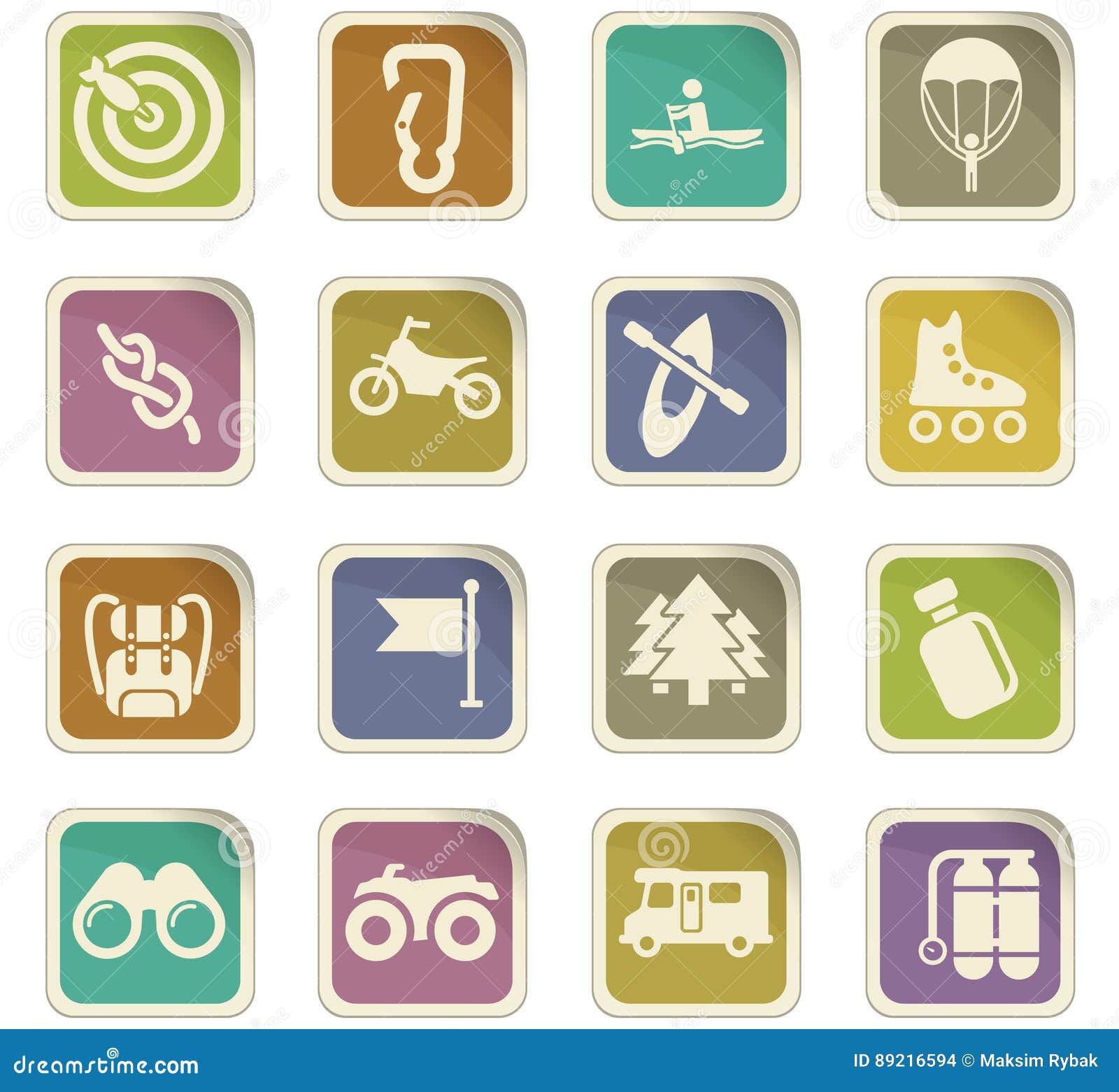 Active recreation icon set stock illustration. Illustration of ...