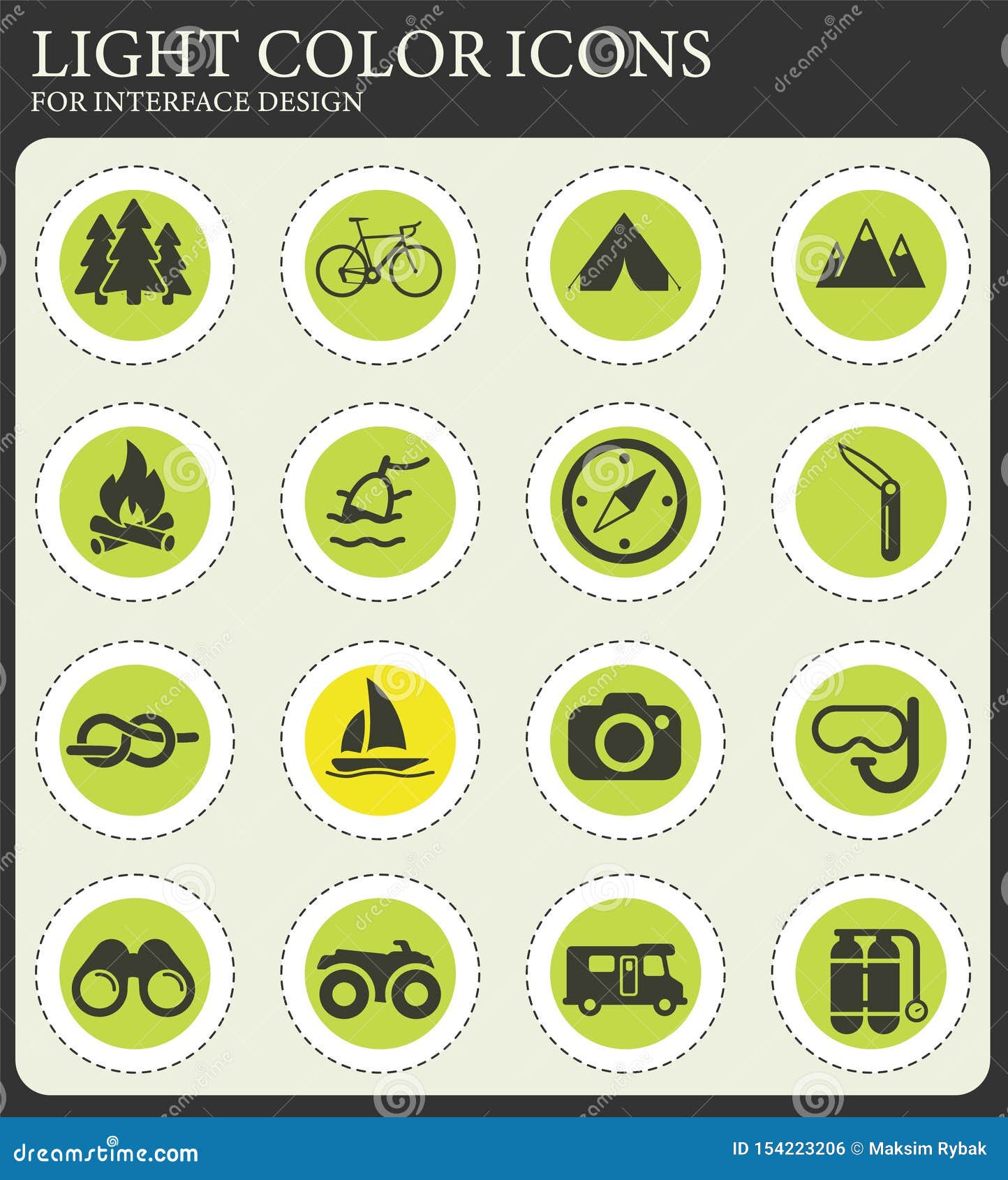 Active recreation icon set stock vector. Illustration of park - 154223206
