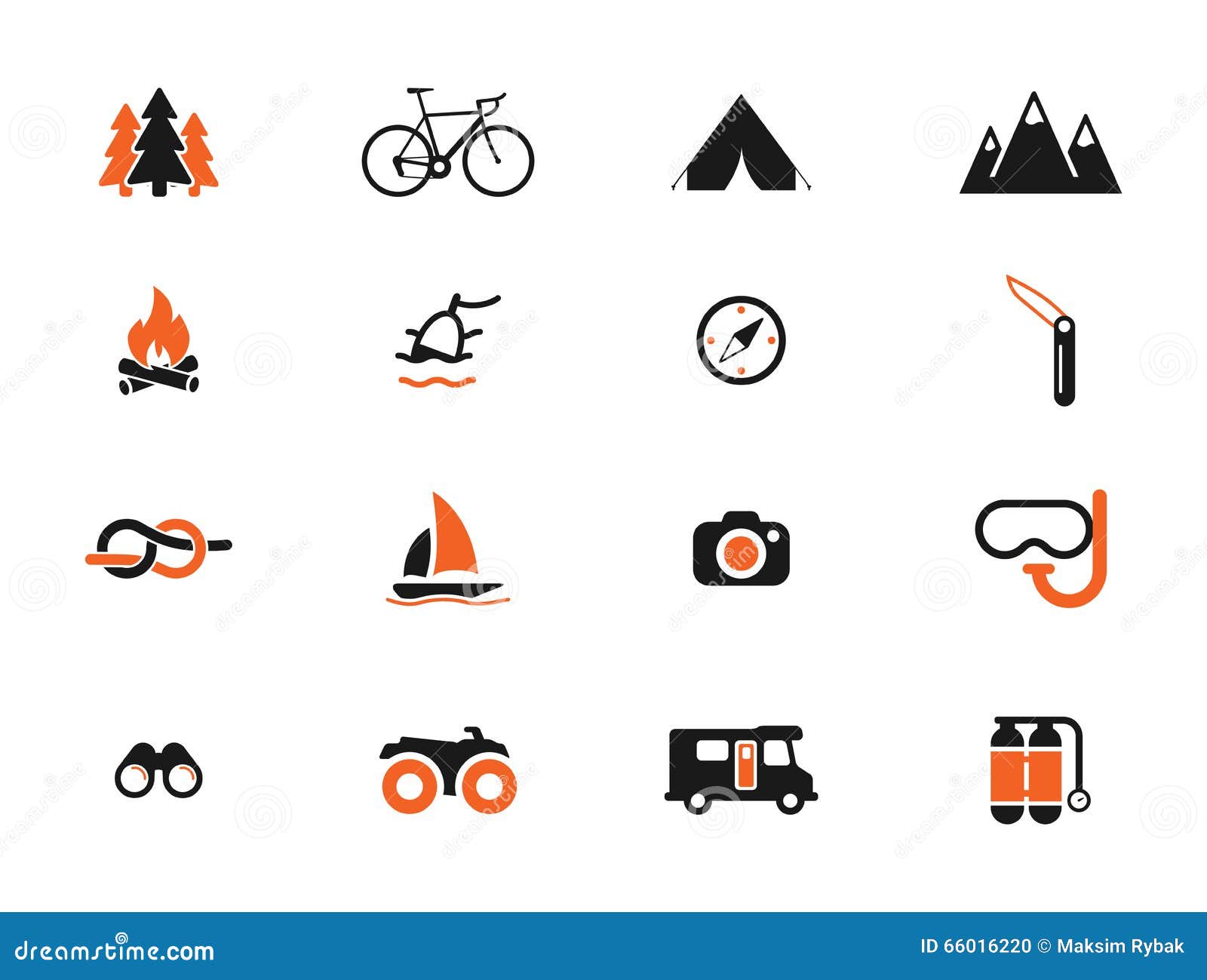 Active recreation icon set stock vector. Illustration of sailing - 66016220