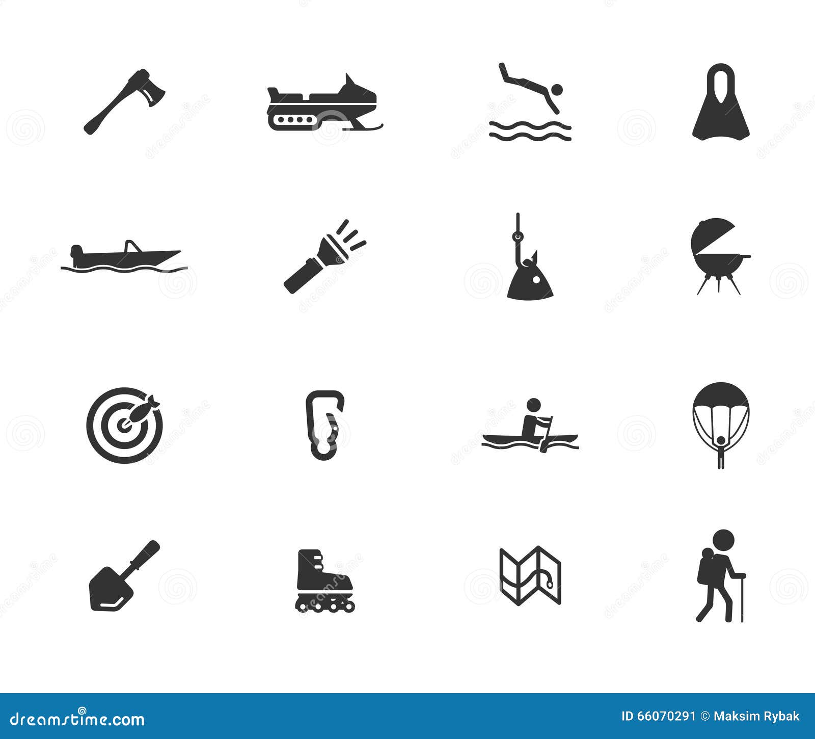 Active recreation icon set stock vector. Illustration of summer - 66070291