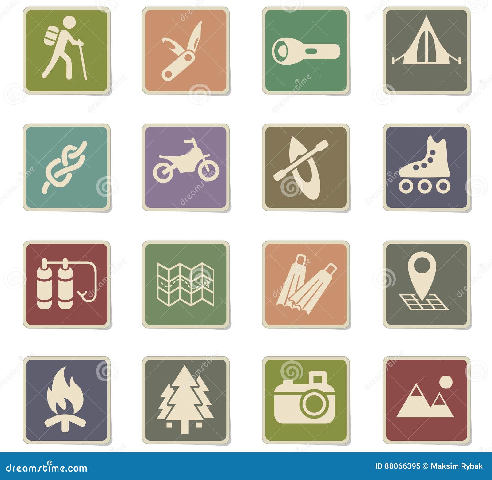 Active recreation icon set stock vector. Illustration of drawing - 88066395