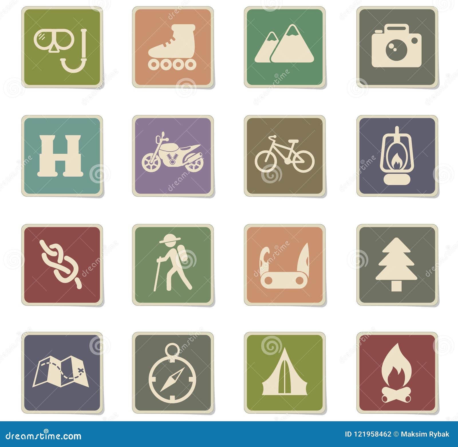 Active recreation icon set stock vector. Illustration of recreation ...
