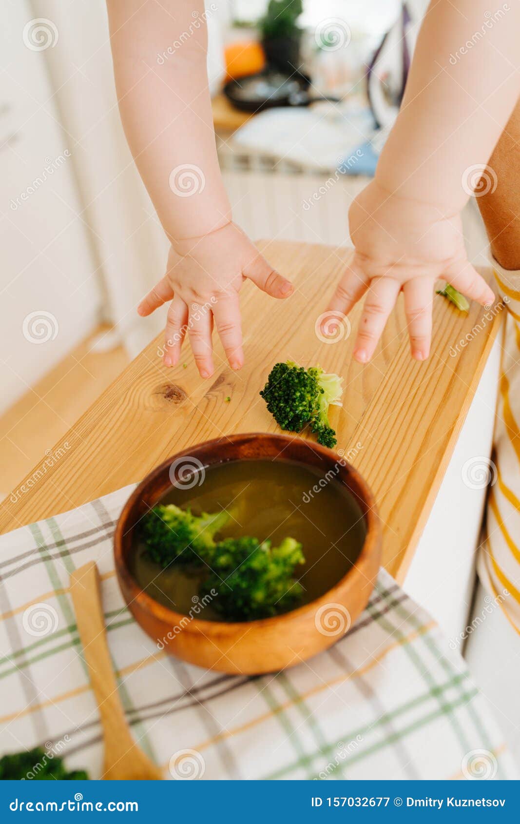 Active Restless Infant Child is Given Food Stock Image - Image of ...