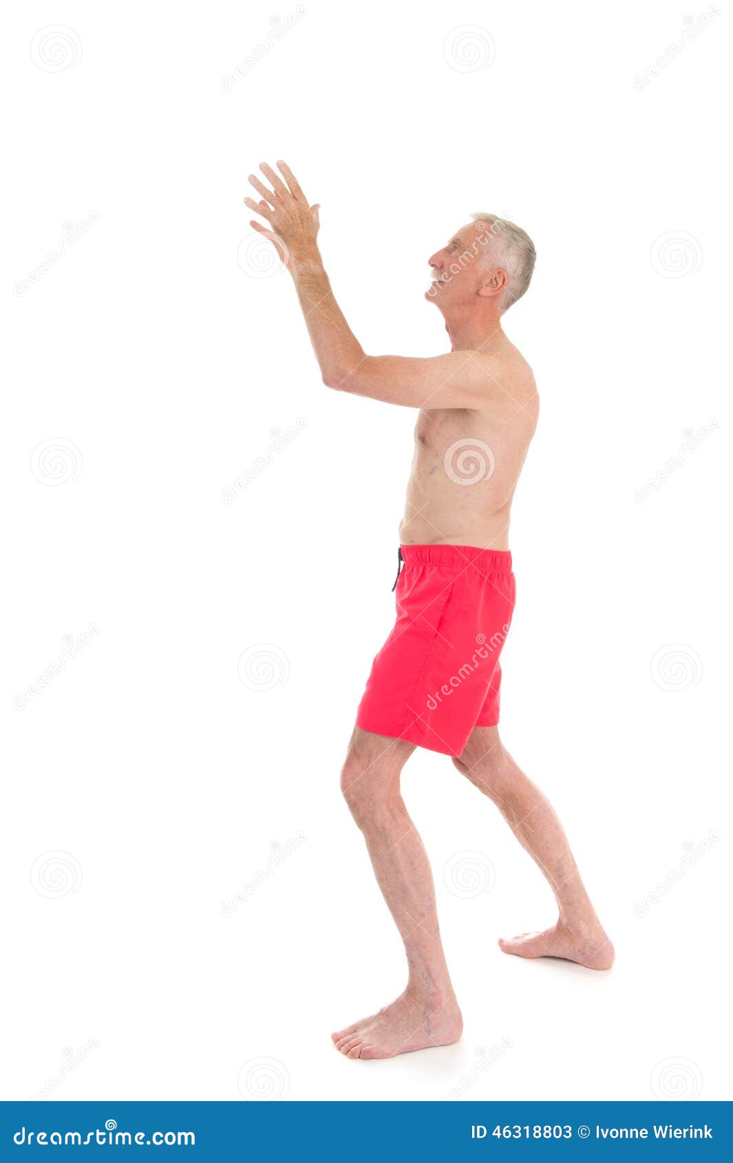 Active retired man stock image. Image of swimwear, pink - 46318803