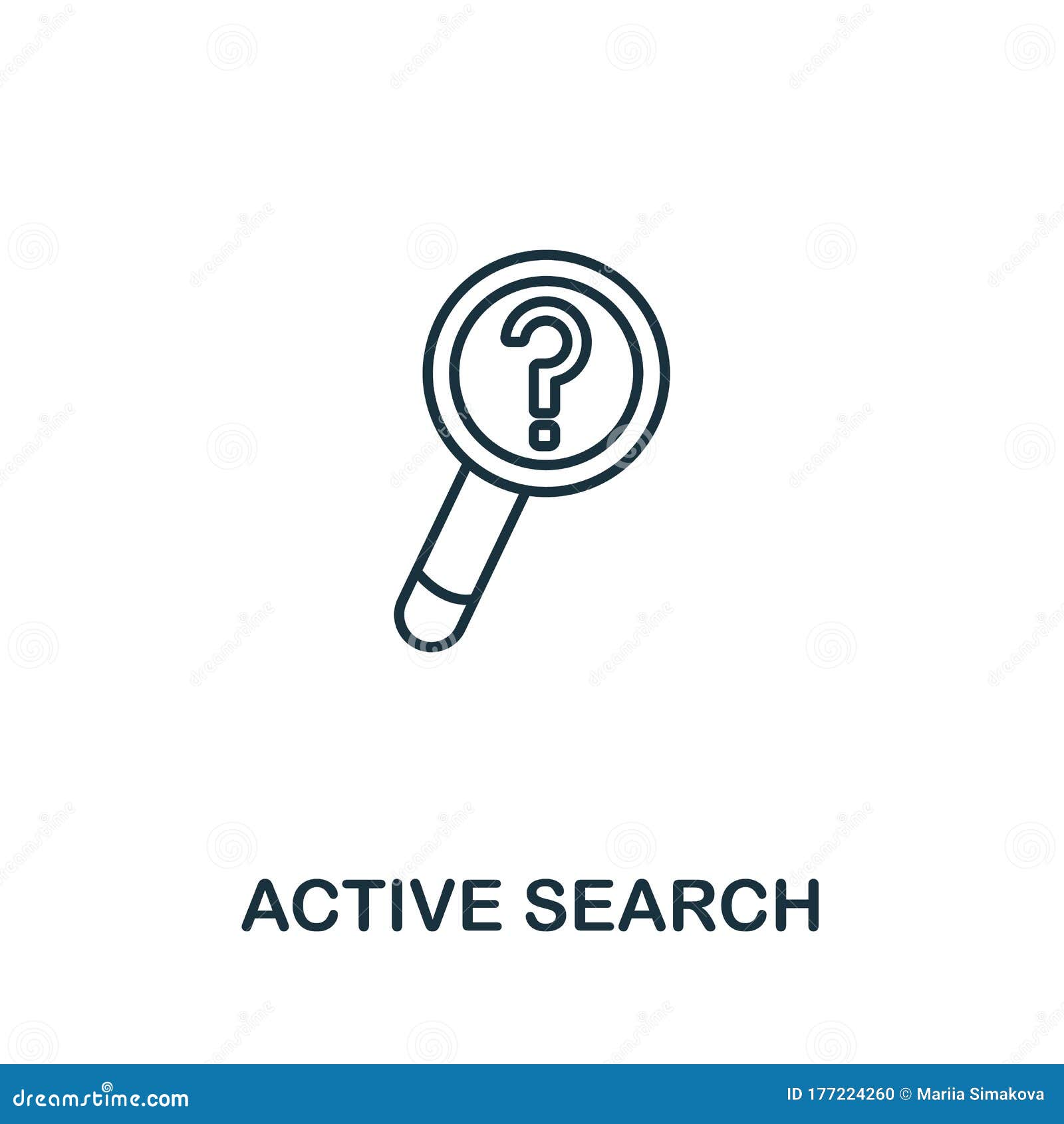 Active Search Icon from Seo Collection. Simple Line Active Search Icon ...