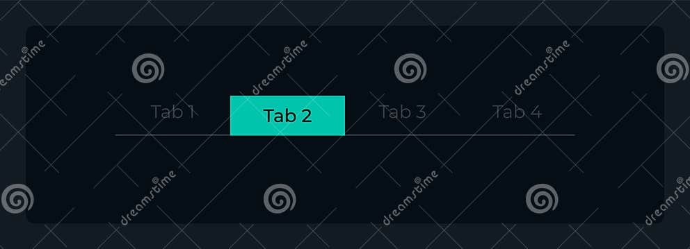 Active Second Tab In Menu Row Ui Element Template Stock Vector Illustration Of Form Icon