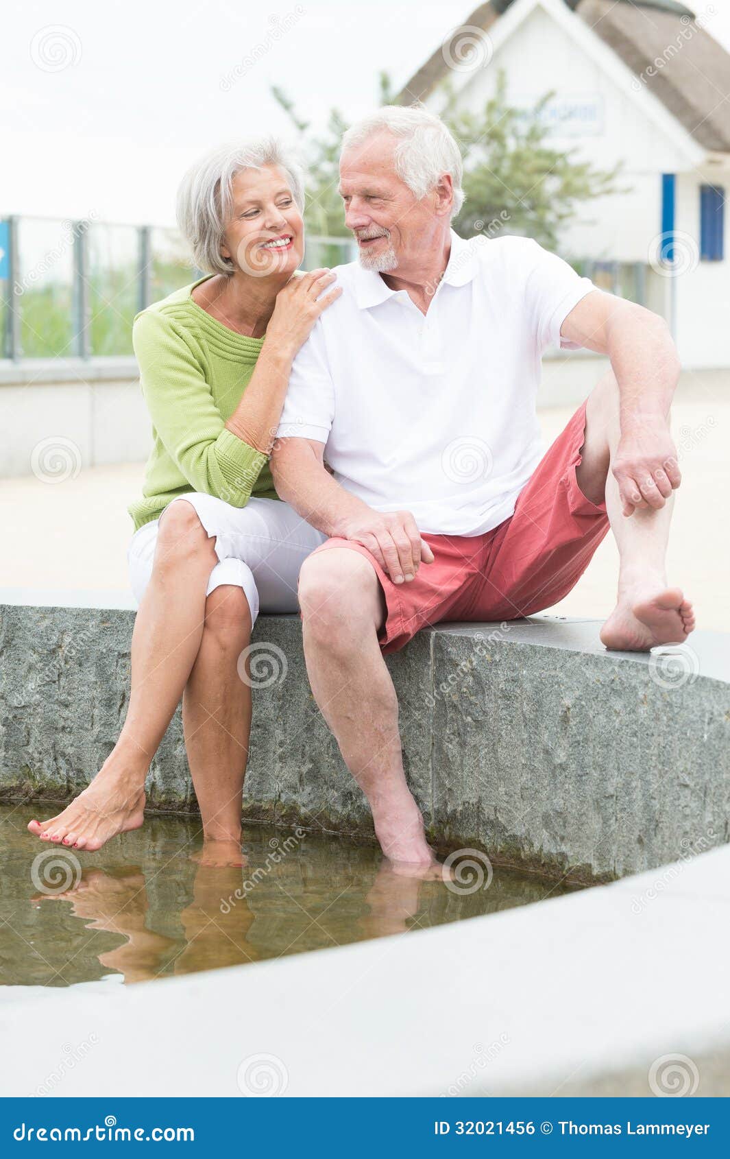 Active senior couple stock photo. Image of green, fountain - 32021456