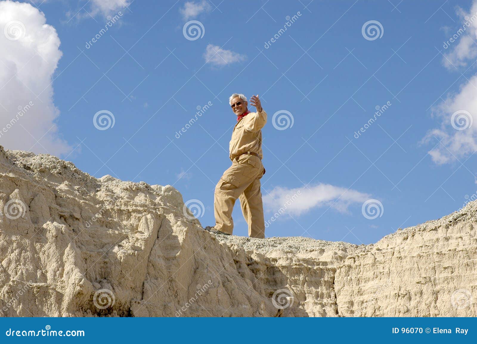 Active Senior Man Beckoning Stock Photo - Image of join, strong: 96070