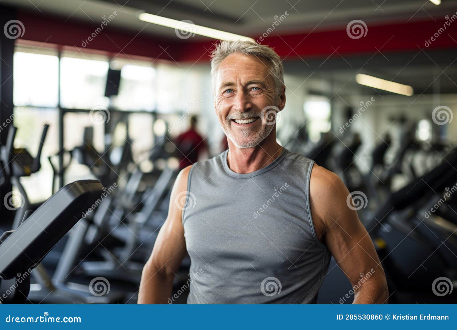 Active Senior Man: Embodying Joy and Determination in Gym Workout Stock ...