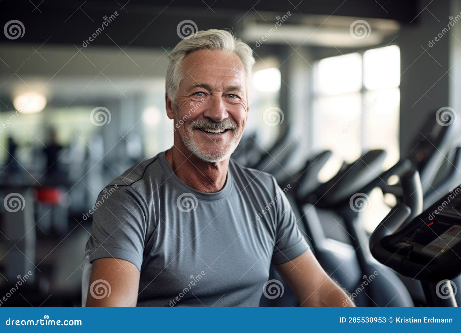 Active Senior Man: Embodying Joy and Determination in Gym Workout Stock ...