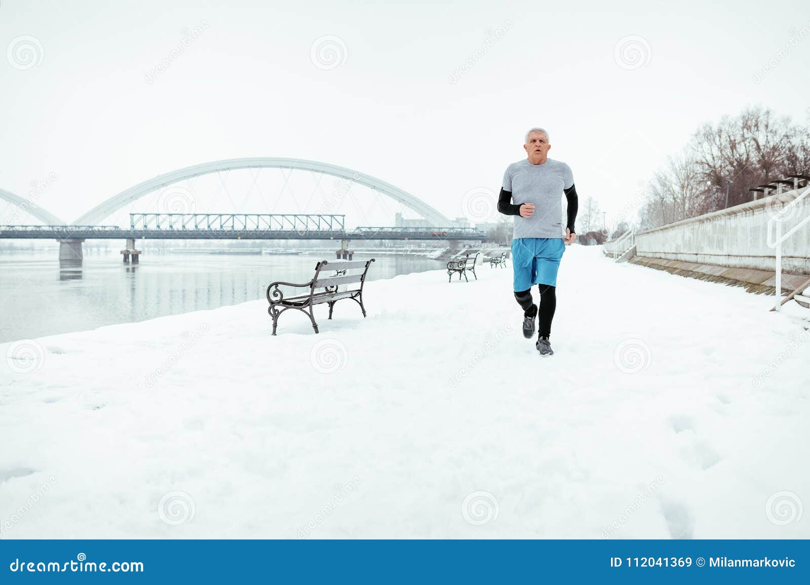 Winter Running stock image. Image of muscles, running - 112041369