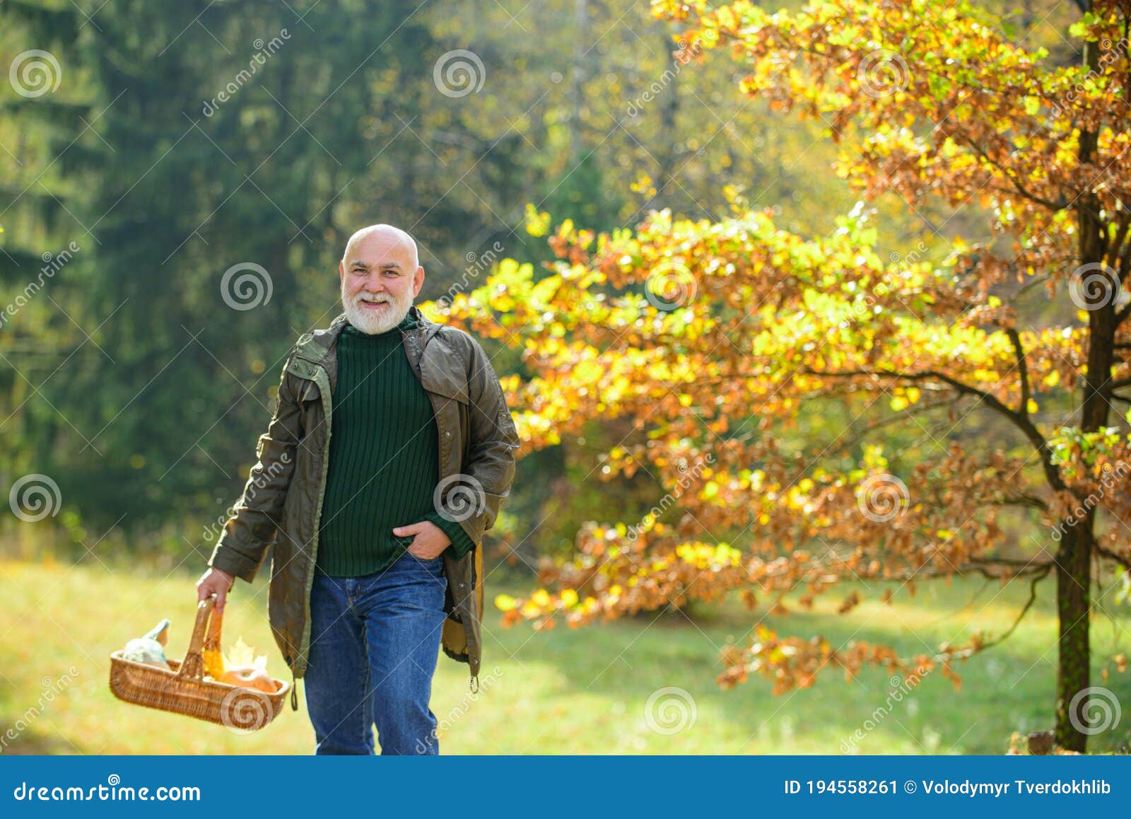 Active Senior Man On A Walk In A Autumn Nature Senior Man Relaxing In