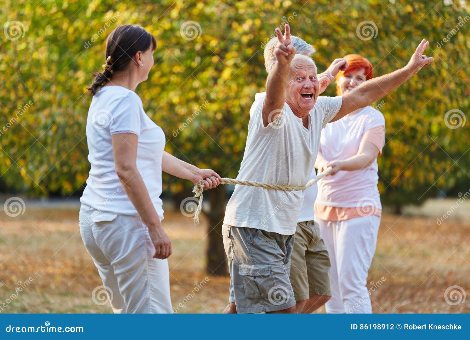 Active Seniors Happy of Winning the Race Stock Photo - Image of ...