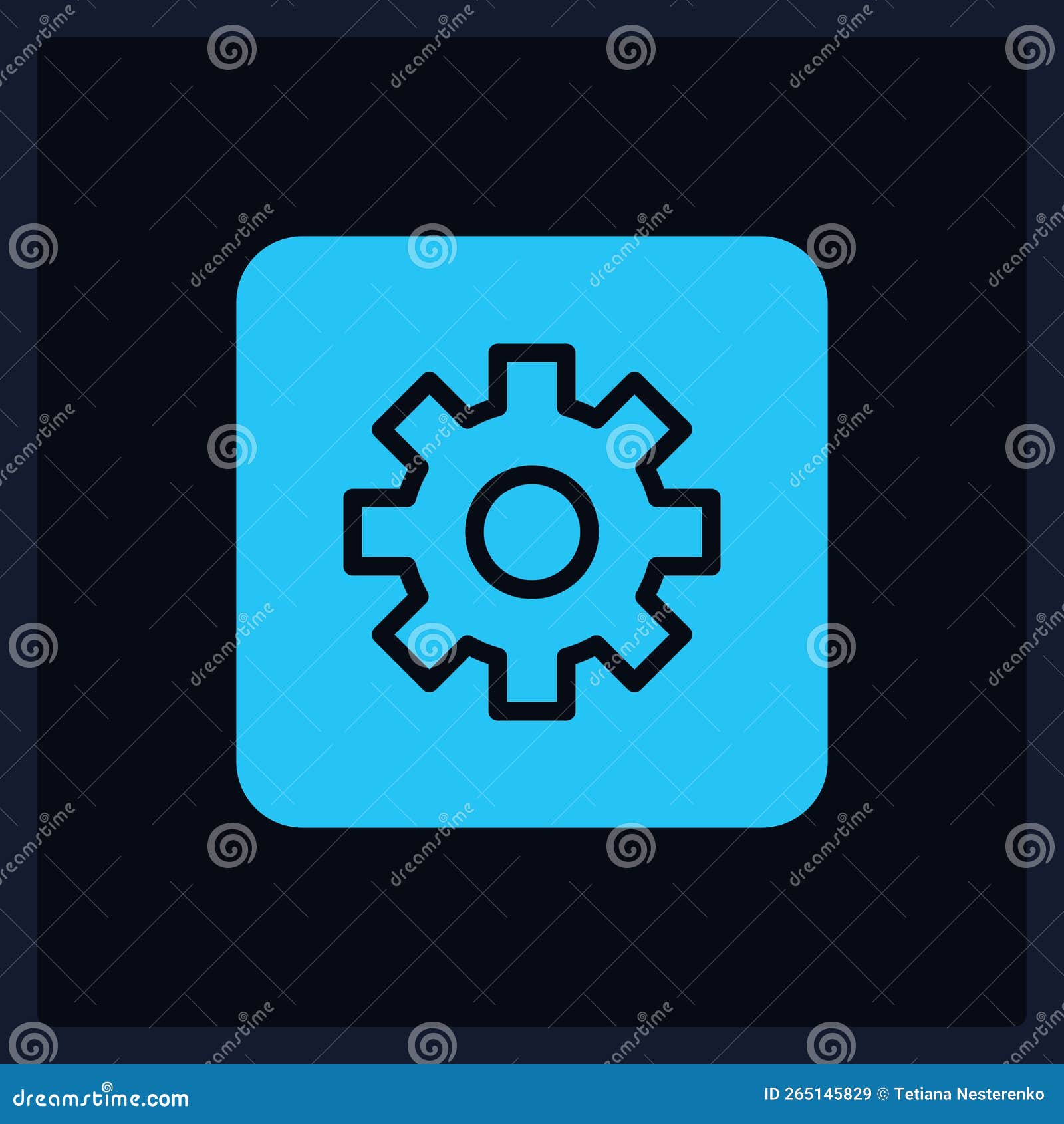 Active Settings Button Ui Element Template Stock Vector Illustration