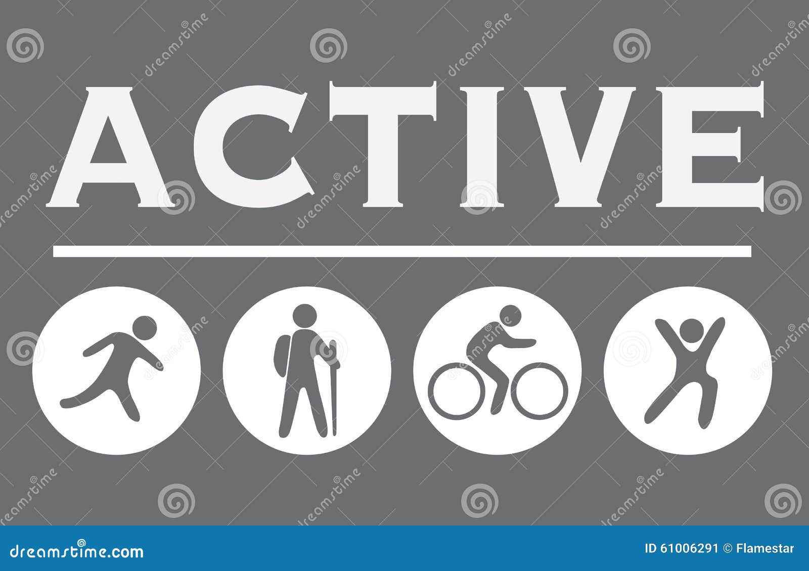 Active Sign on the Gray, Activity Icons Stock Vector - Illustration of ...