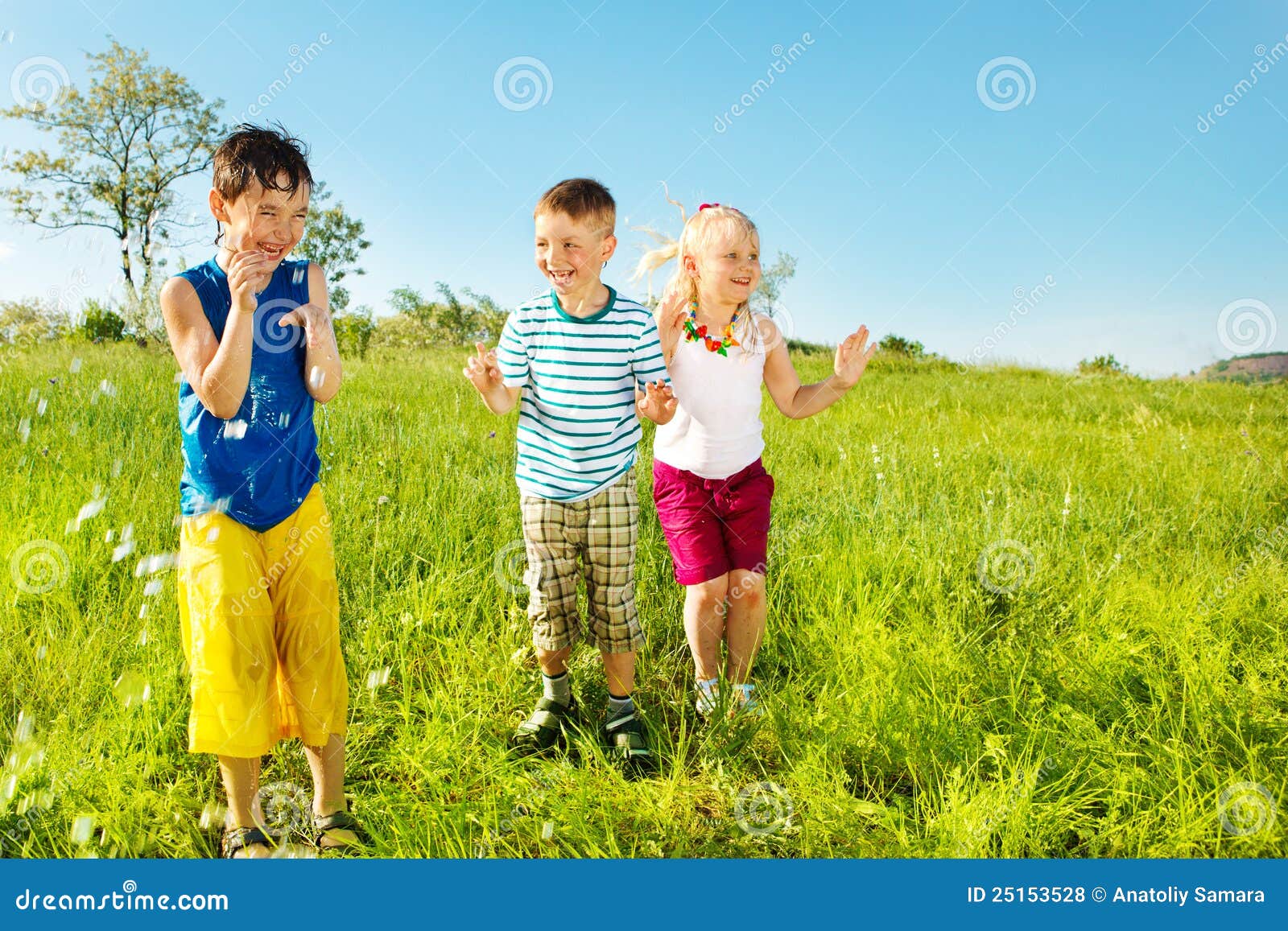 Active soaked kids stock photo. Image of liquid, group - 25153528