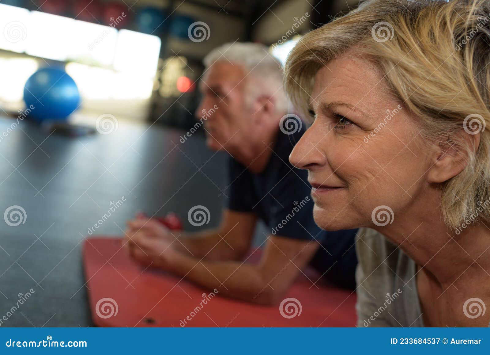 Active Sportive People Doing Exercise Stock Image - Image of gymp ...