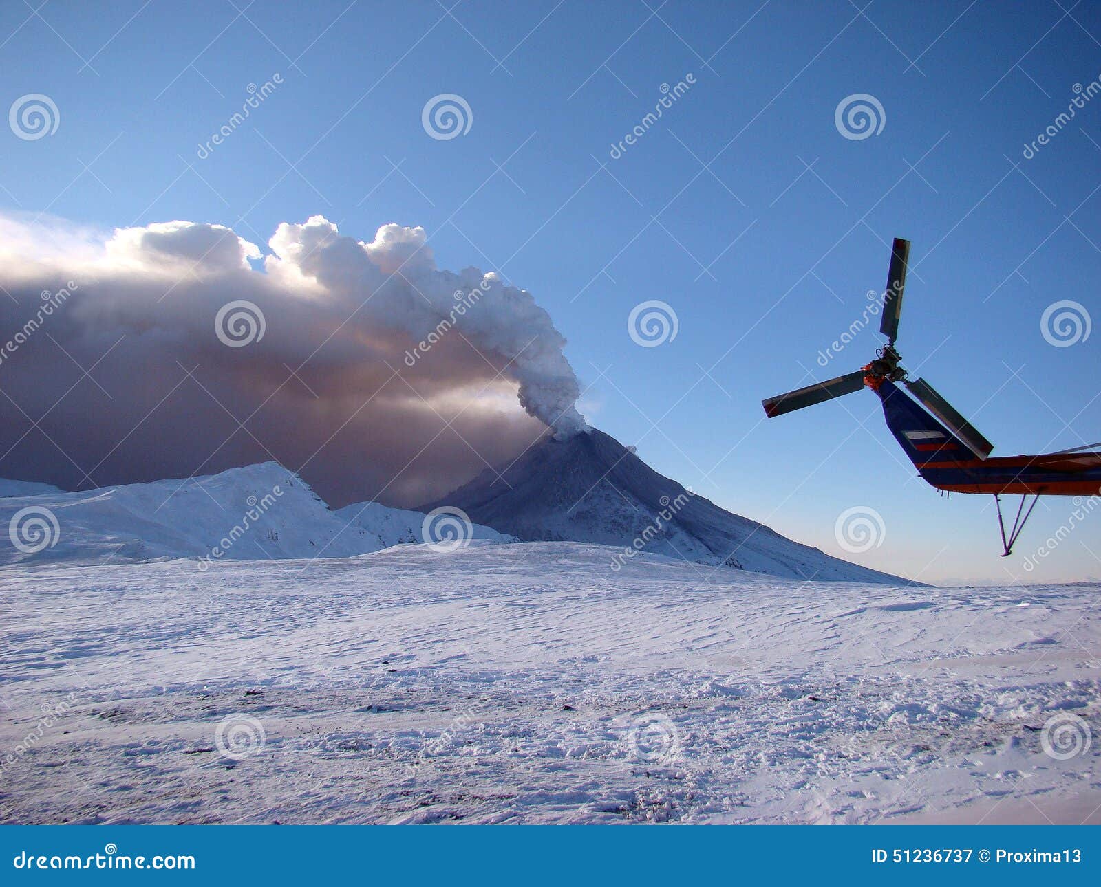 Active State of Volcano Kizimen in Kamchatka Stock Image - Image of ...