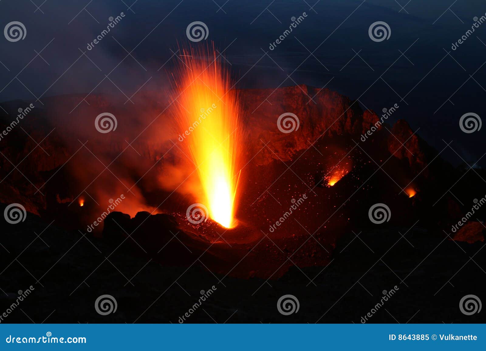 Active Stromboli from Pizzo Stock Image - Image of bright, fireworks ...