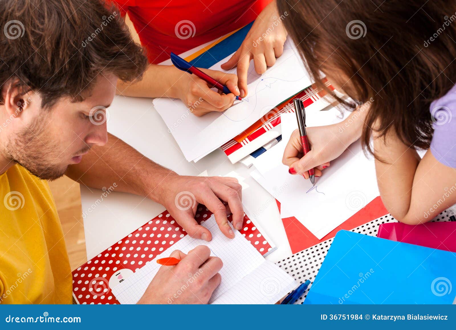 Active Students Doing a Project Together Stock Photo - Image of ...