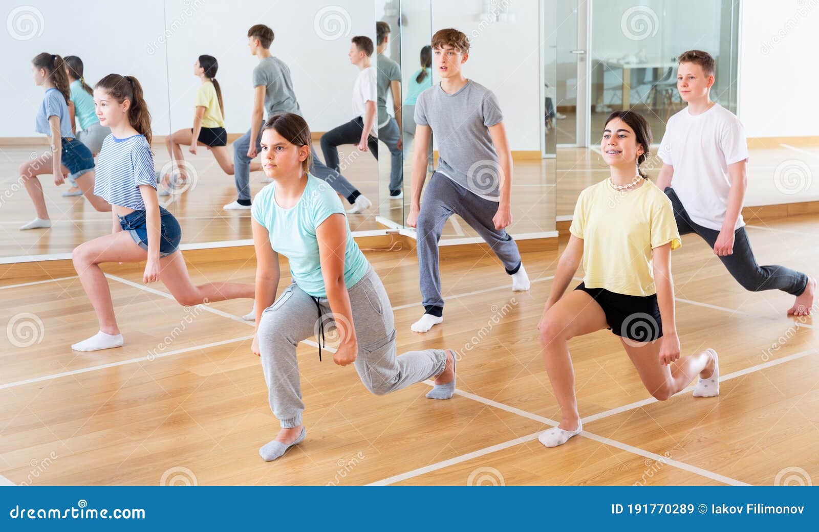 Active Teens Learn New Dance Moves in Studio Stock Image - Image of ...