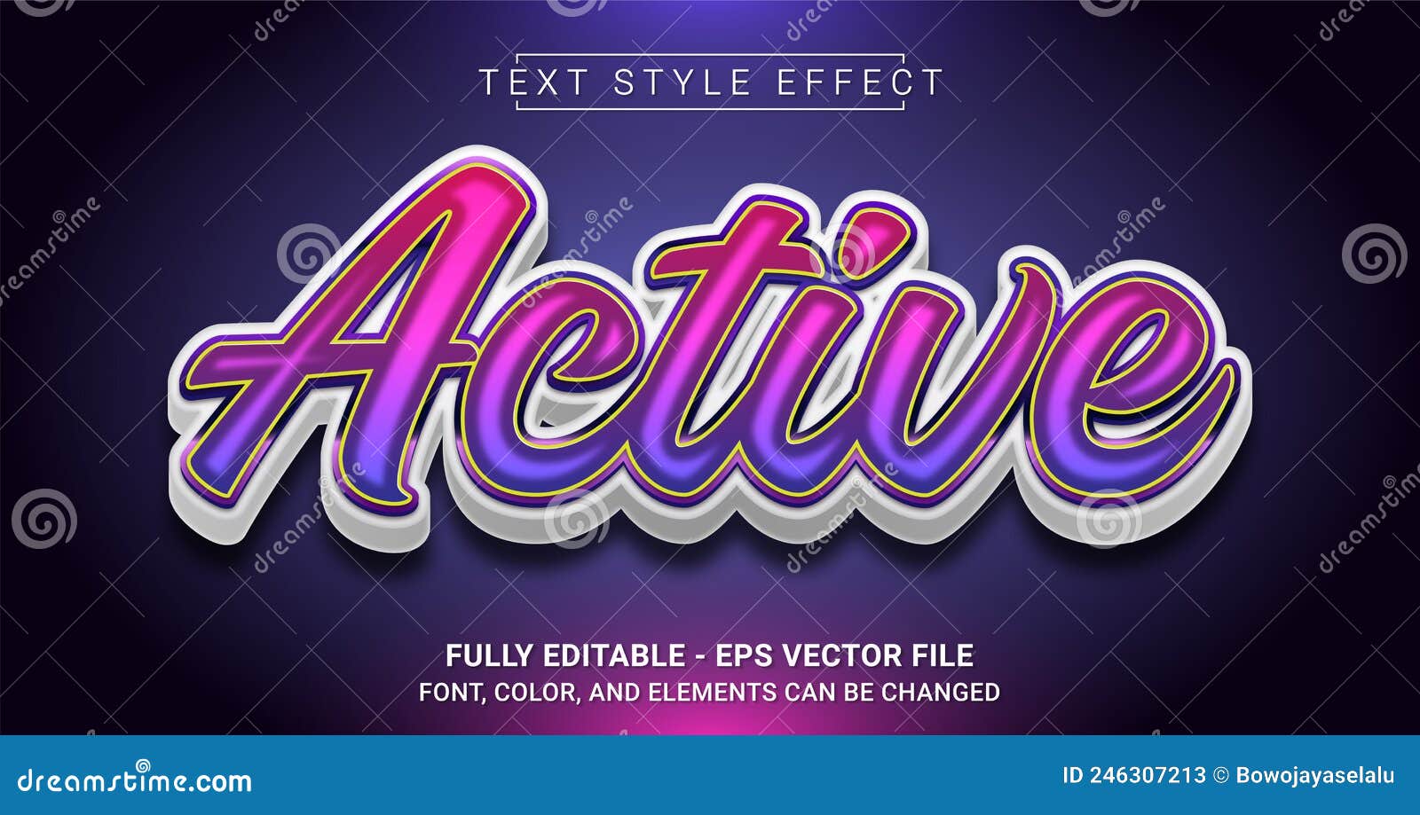 Active Text Style Effect. Editable Graphic Text Template Stock Vector ...