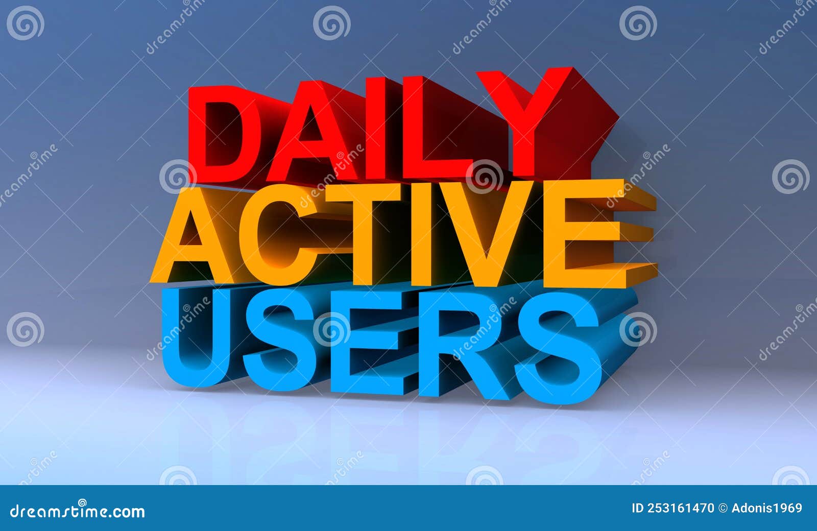 Daily active users on blue stock illustration. Illustration of ...
