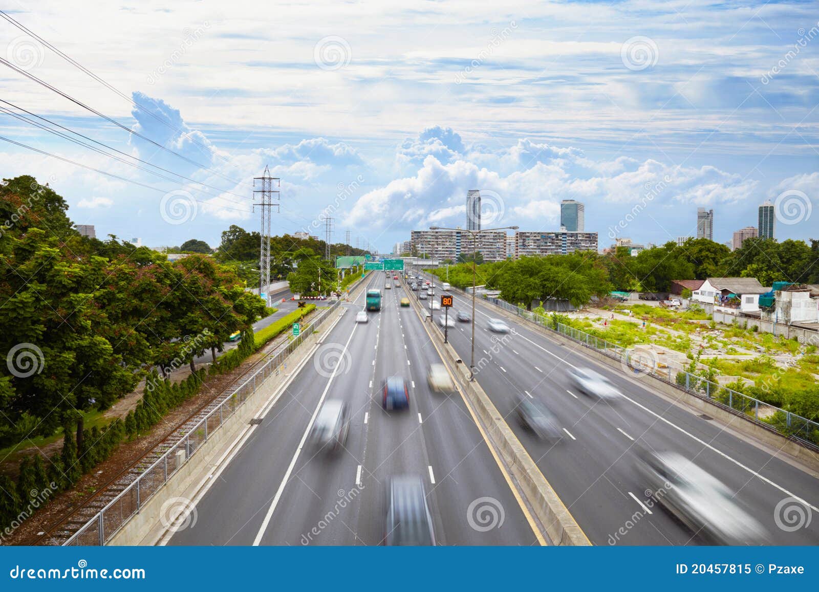 Active Vehicular Traffic on Urban Highway Stock Image - Image of ...