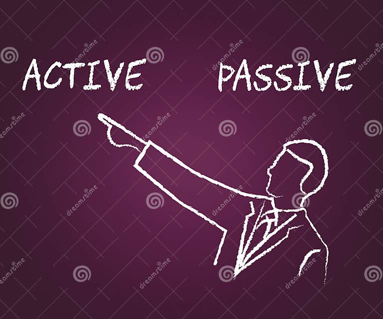 Active Versus Passive Man Pointing Represent Proactive Strategy 3d ...