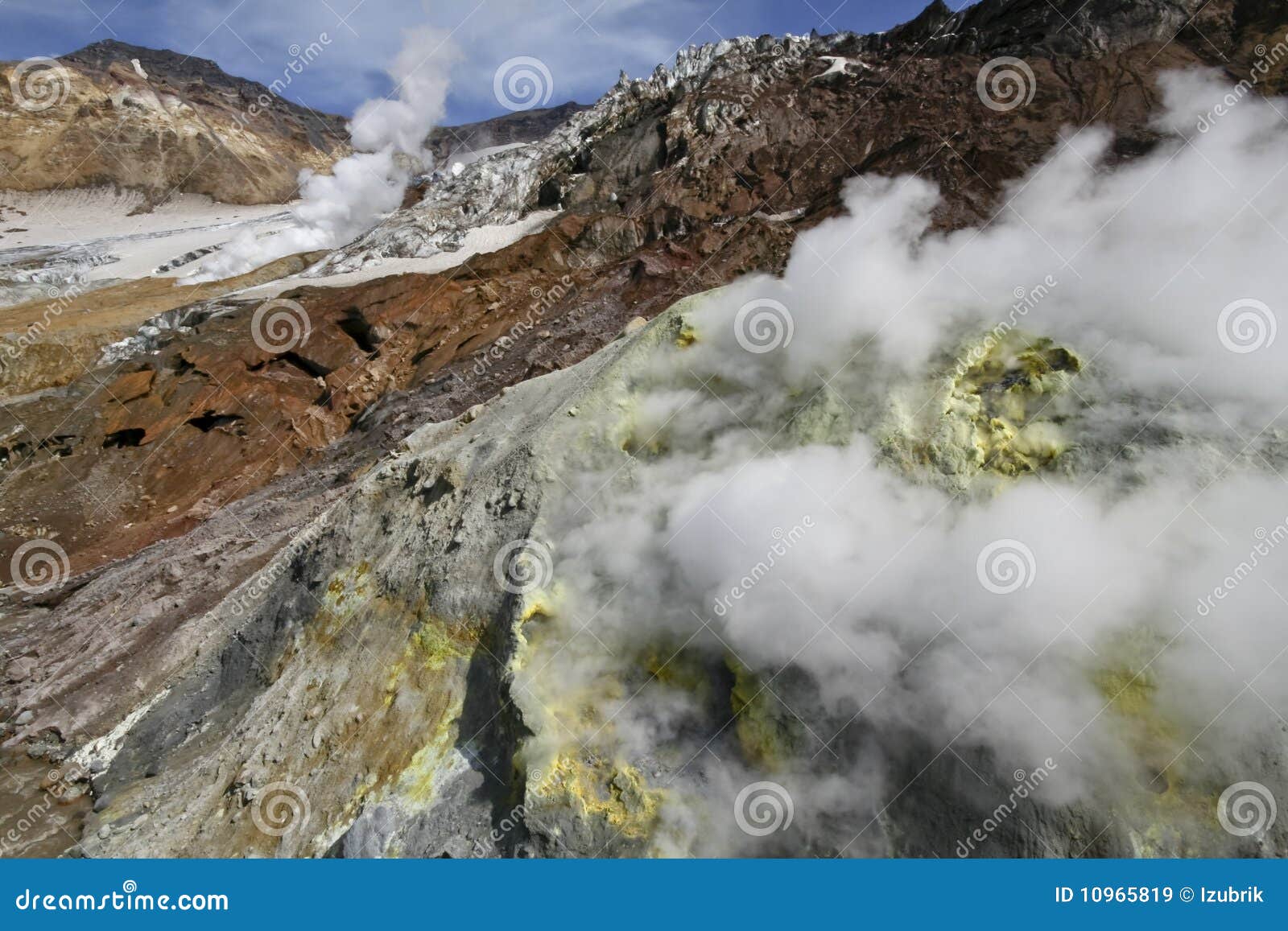 Active Volcano Multiple Sulphur Sources Stock Image - Image of cloud ...