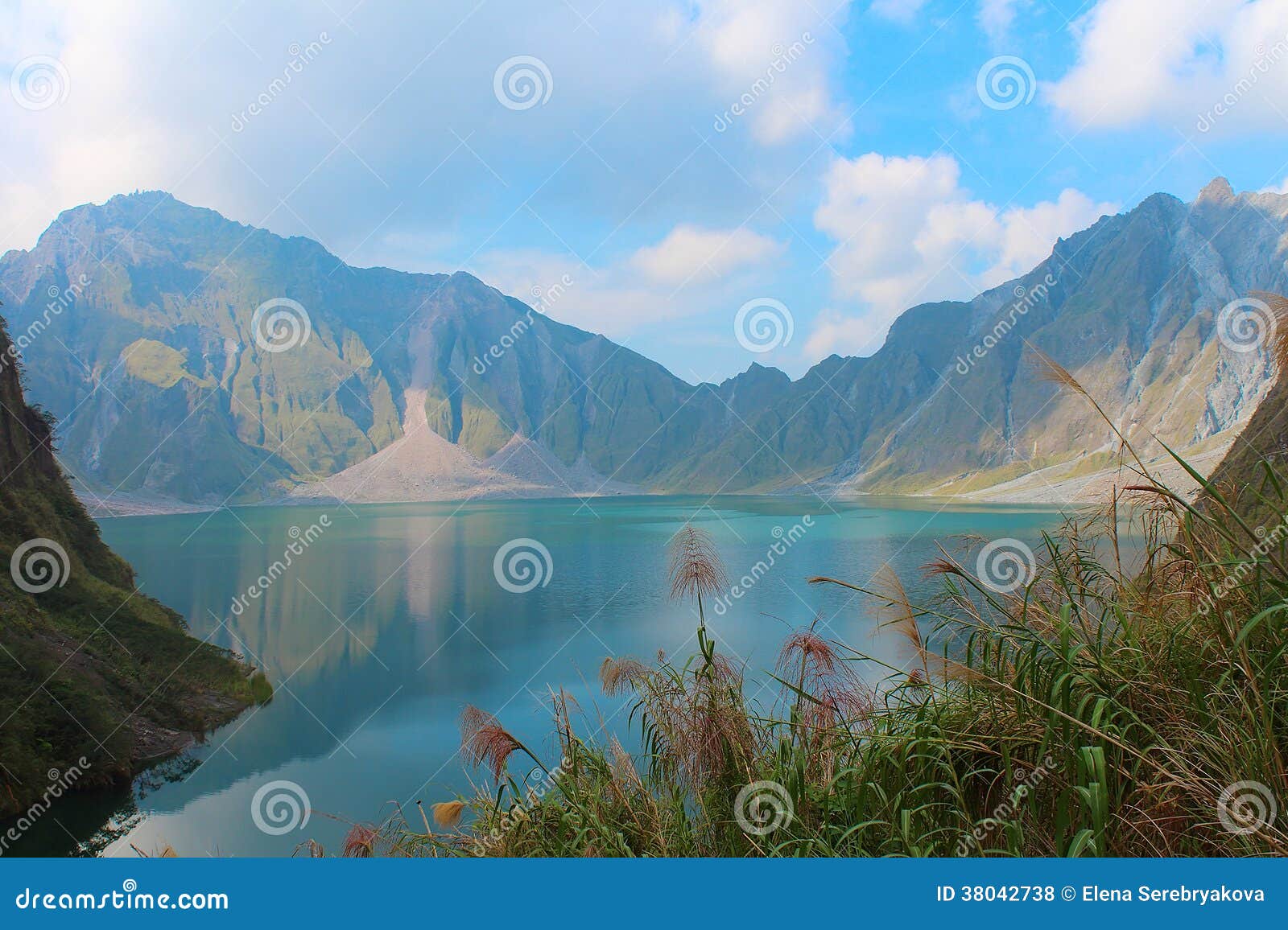 The Active Volcano Pinatubo and the Crater Lake, Philippines Stock ...