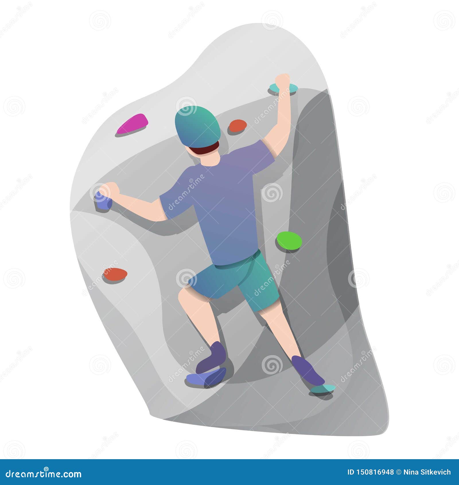 Active Wall Climbing Icon, Cartoon Style Stock Vector - Illustration of ...