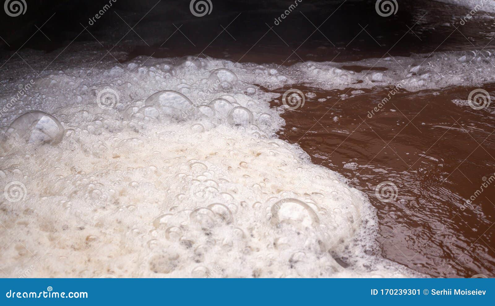 Active wastewater bubbling stock image. Image of process - 170239301